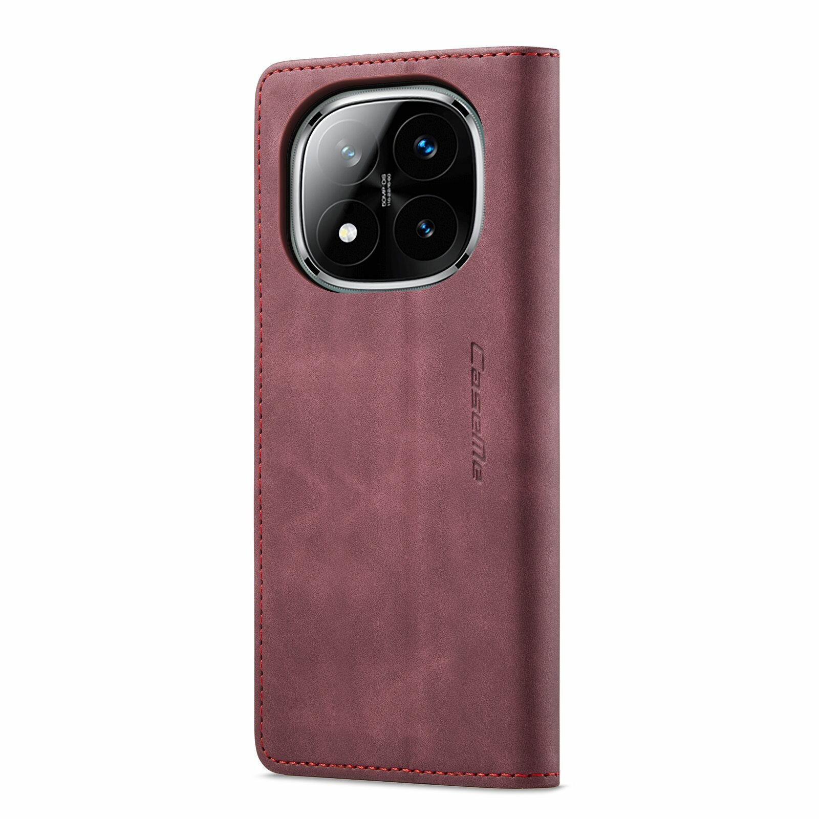 Чехол-книжка CaseMe Matte Redmi Note 14 Pro бордовый