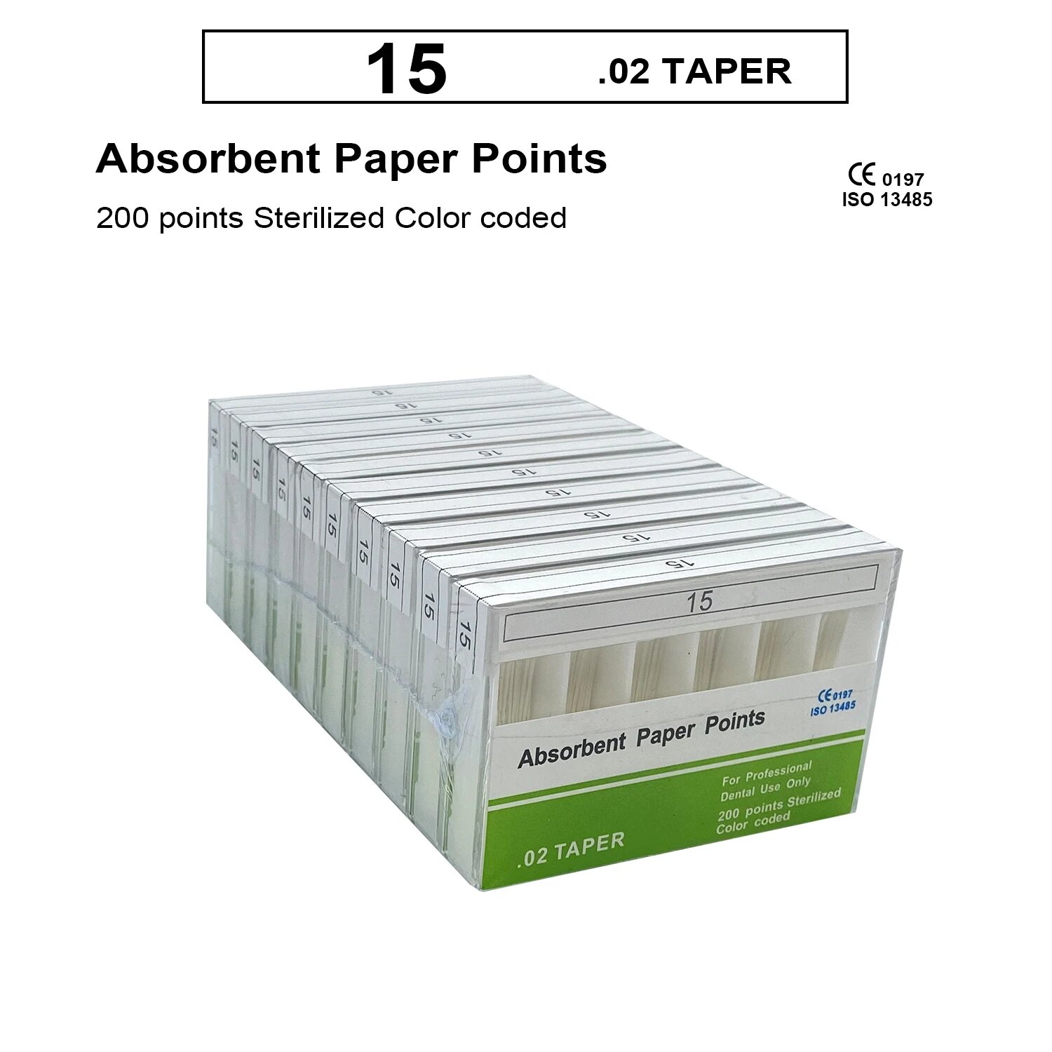 Стоматологические абсорбирующие бумажные точки Well CK 10Box 02 Taper 15