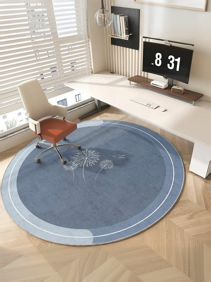 Защитный коврик 2х2 м，Круглый ковер, простой, нескользящий, грязеотталкивающий и износостойкий