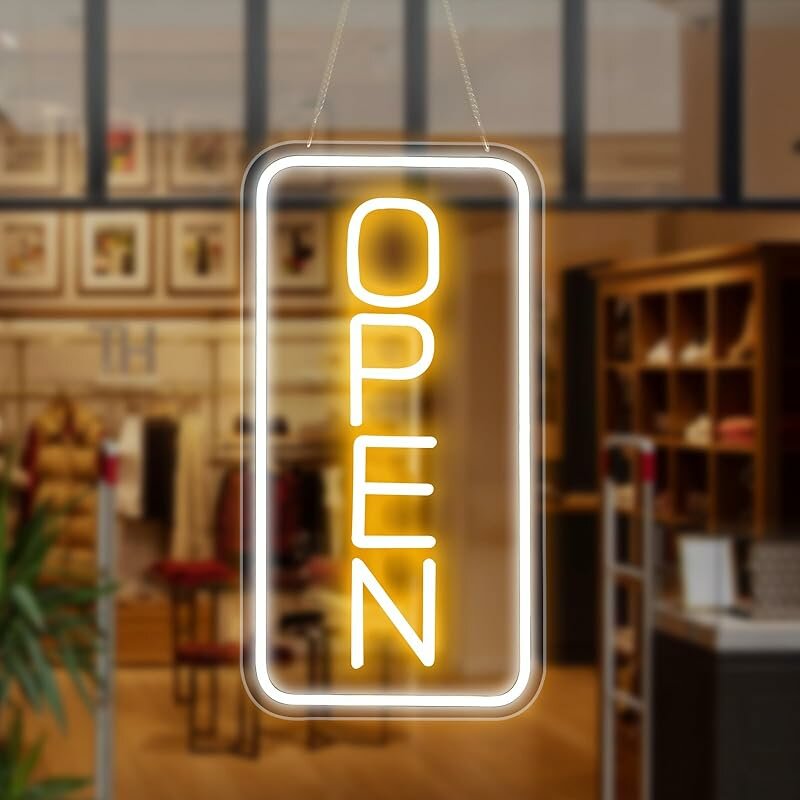 Светильник Ночник OPEN, регулируемая яркость, ультраяркие светящиеся вывески, питание от 5V USB