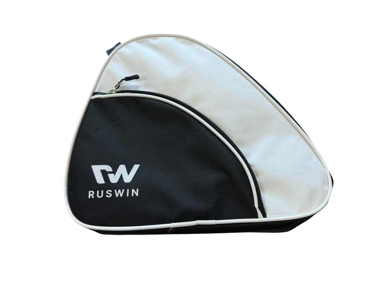Сумка RUSWIN Sprint, черно-белая, для коньков и роликов, с молнией, регулируемый ремень