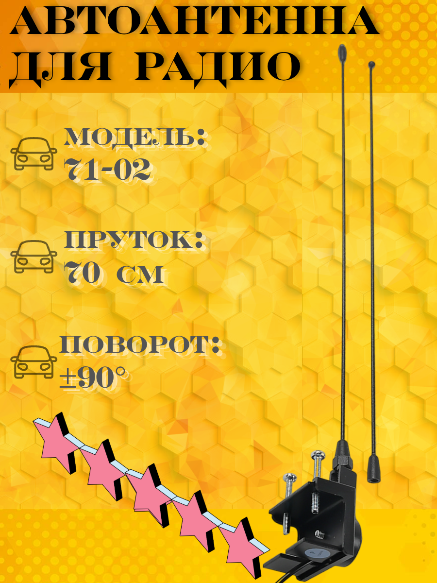 Антенна автомобильная для радио на желобок/водосток Триада-АН 71-02. Дальность приема до 90 километров!