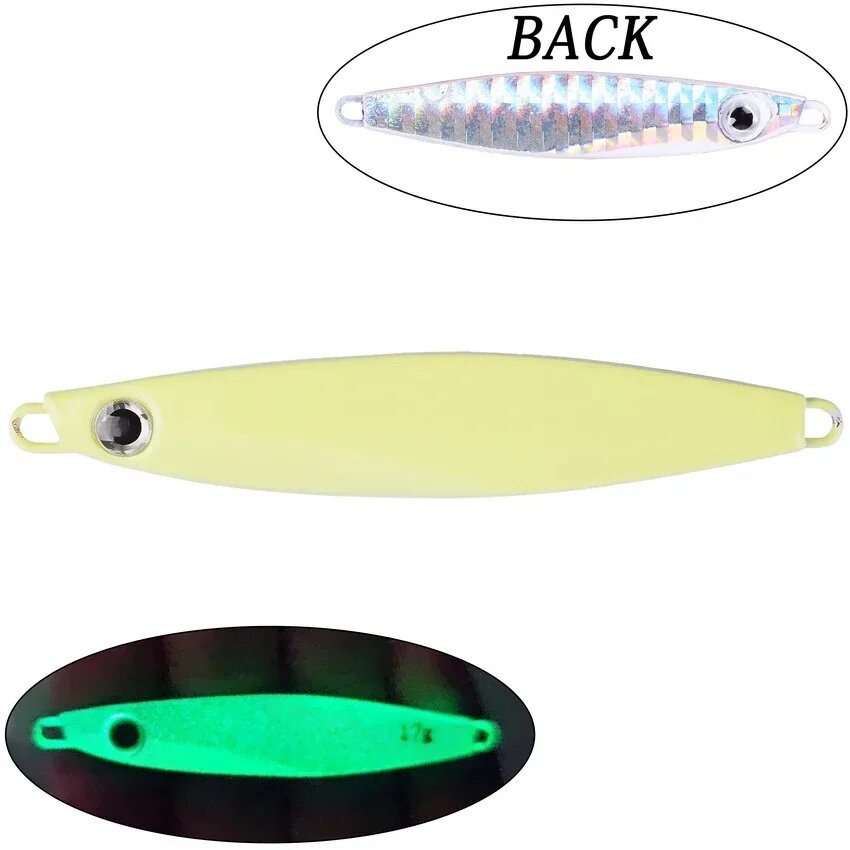 Металлическая джиг-ложка для морской рыбалки Зеленый, 22g, N22-Wihtout Hook