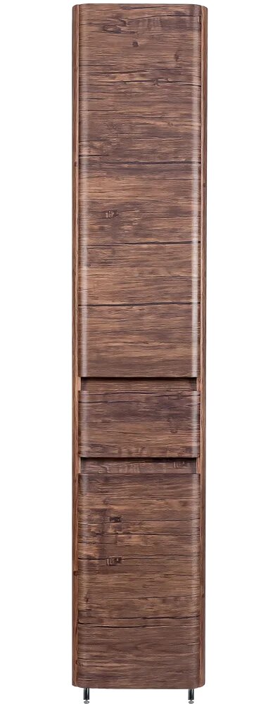 Шкаф-пенал для ванной Style Line Атлантика 35 L с бельевой корзиной, подвесной, напольный, 35 см, темное дерево, матовый, с ящиком, с дверками, из МДФ