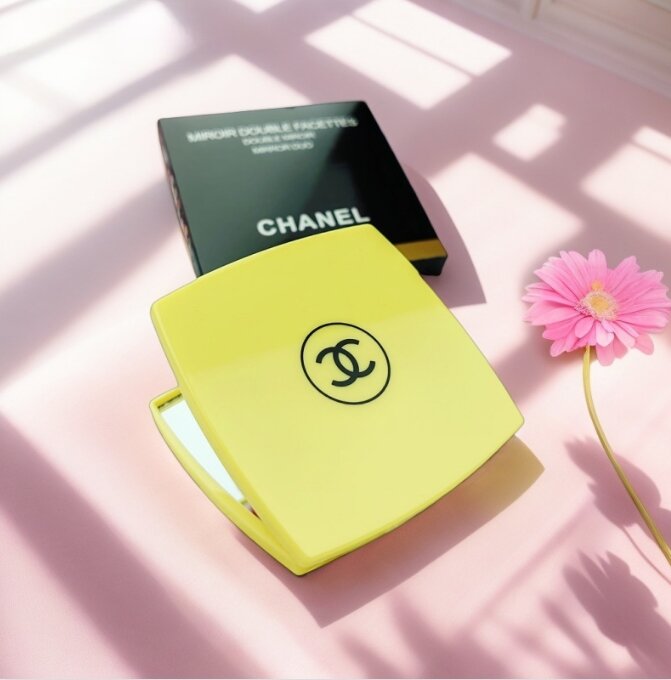 Складное зеркало для макияжа Chanel, точный макияж, ярко-желтое