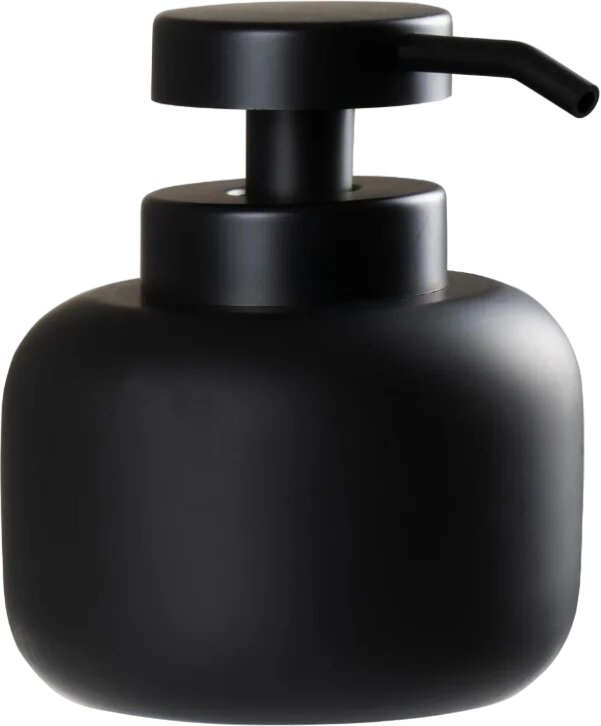 Дозатор для жидкого мыла Ridder Dahlia 2174510 настольный, механический, черный, матовый, округлый, диспенсер для мыла
