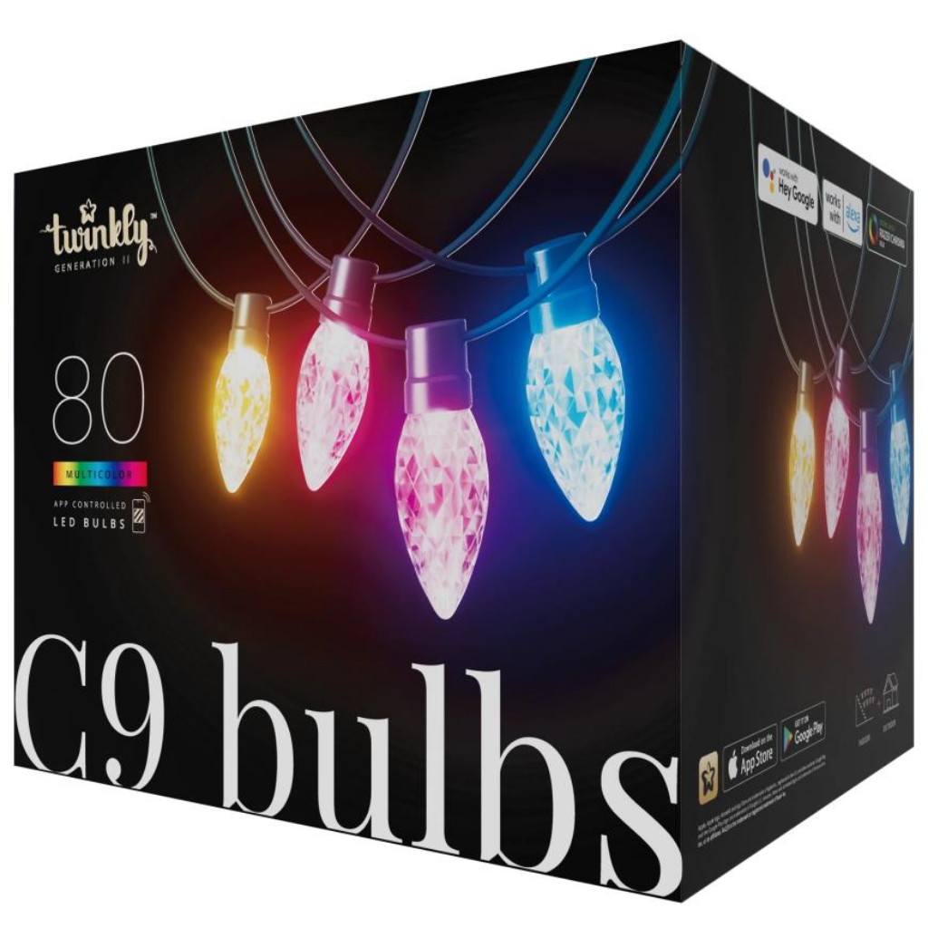 Умная гирлянда Twinkly C9 bulbs 80 LED Multicolor TWC9080STP-GEU
