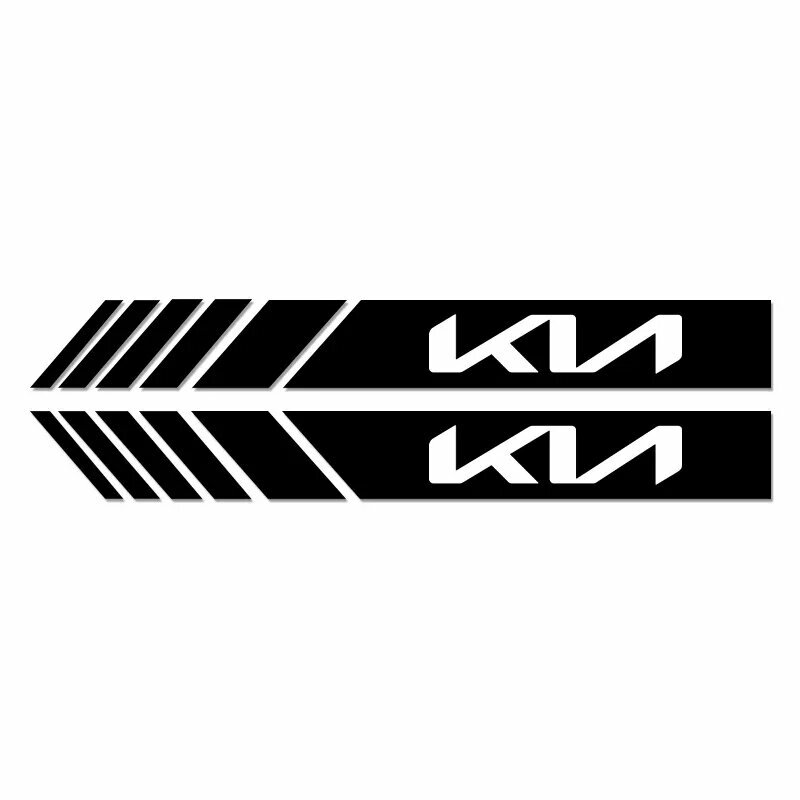2 шт. виниловые наклейки KIA, черные спортивные полосы