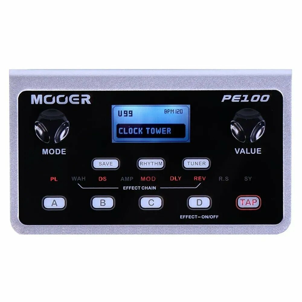 KNOW EASY-MOOER PE100 Педаль эффектов для электрогитары Интегрированный эффект для гитары 40 паттернов ударных 10 метрономов Tap Tempo 39 типов