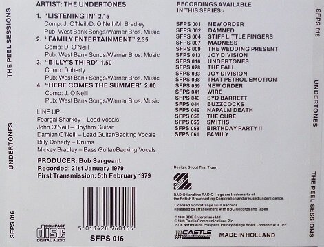 Диск Undertones – The Peel Sessions (1 CD) — фото 1