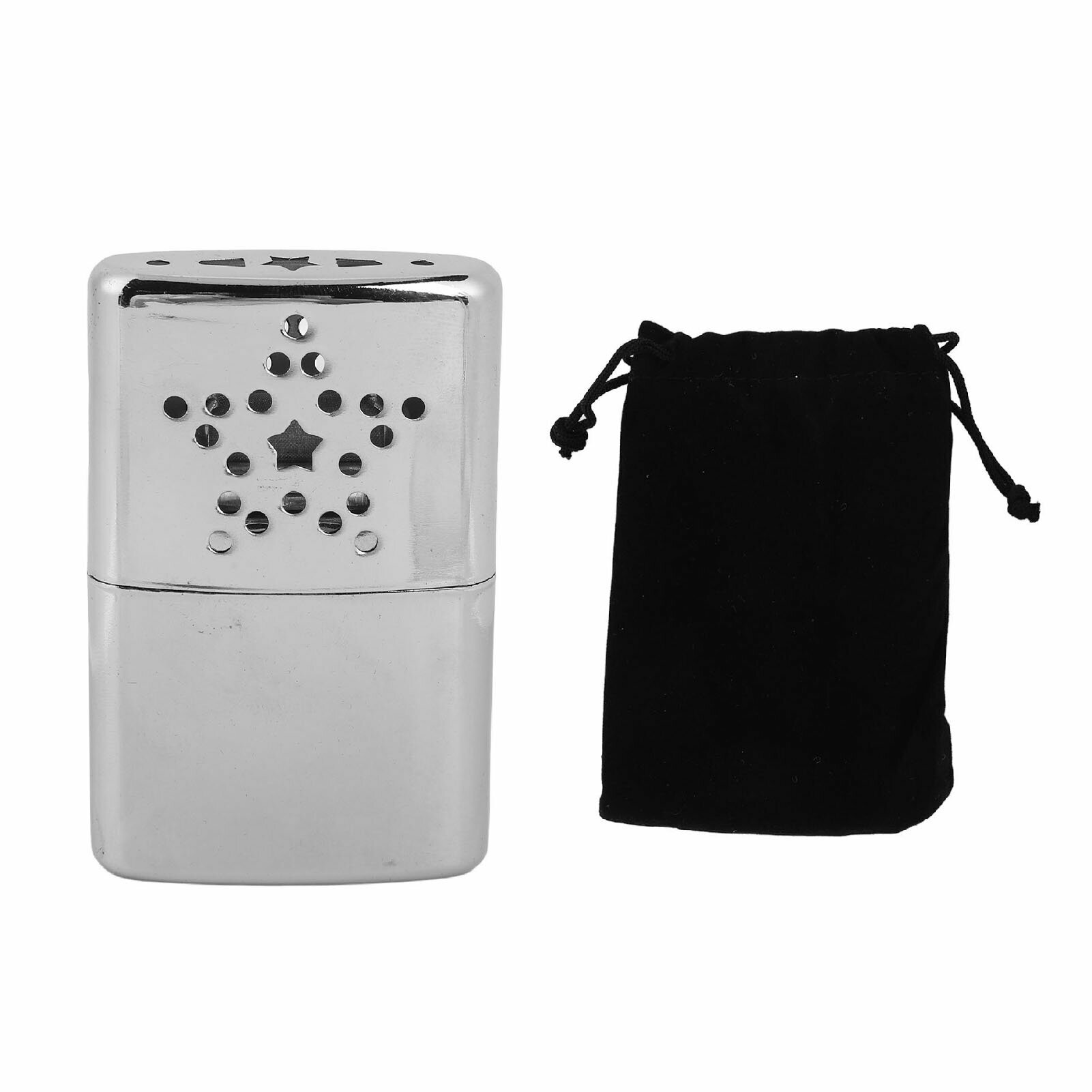 12-Часовая Многоразовая Грелка Для Рук Быстрого Нагрева Алюминиевый Портативный Карман для Активного Отдыха Серебристый