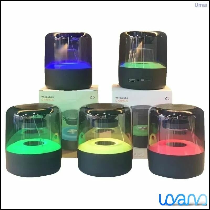 Беспроводная Bluetooth-колонка Z5 с ИИ-управлением, цветной подсветкой Harman, поддержкой карт памяти, мощный бассер инновационный аудиоподарок