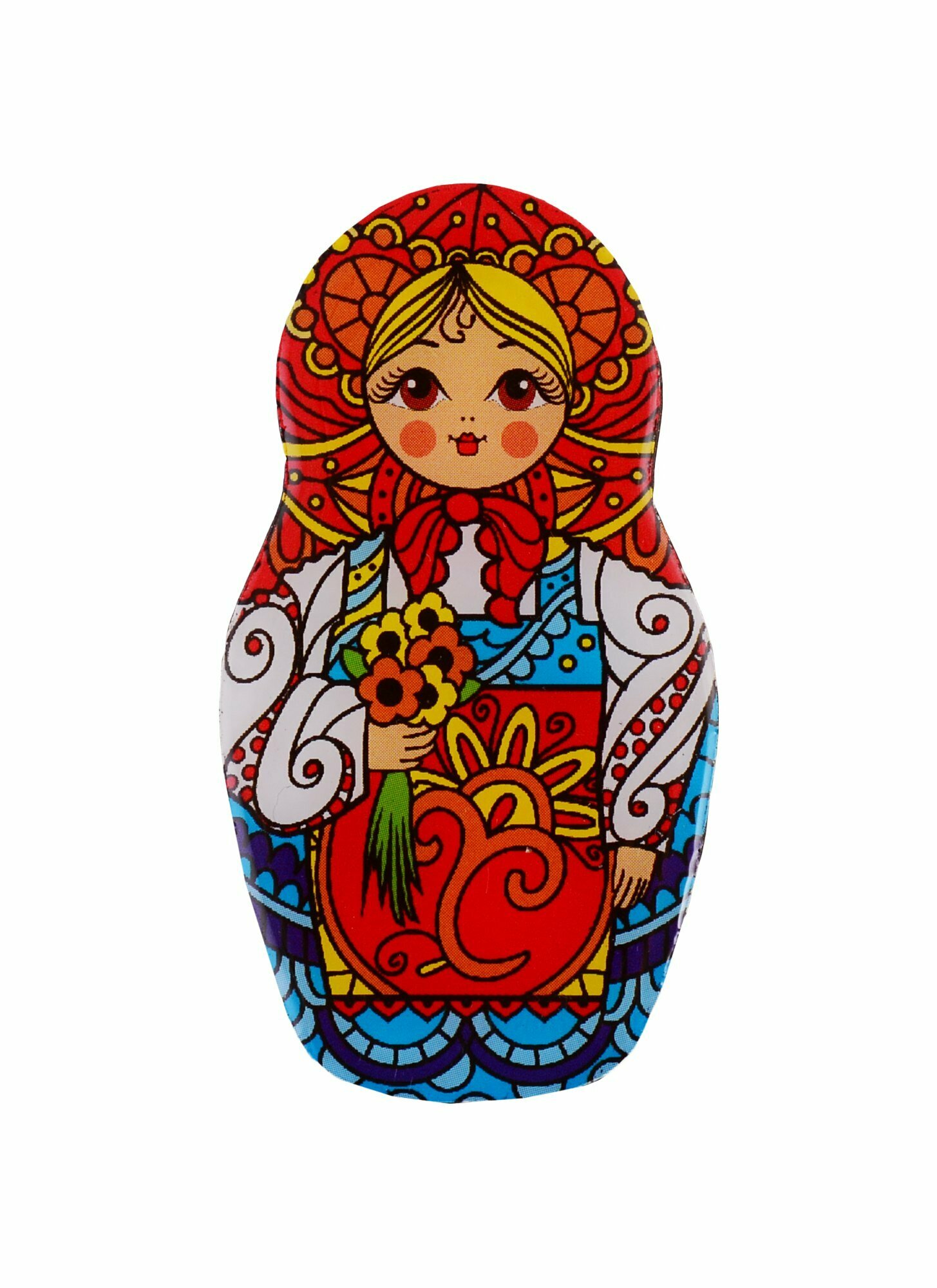 Магнит смола Матрешка мозаика 6см (02-34AS-G)