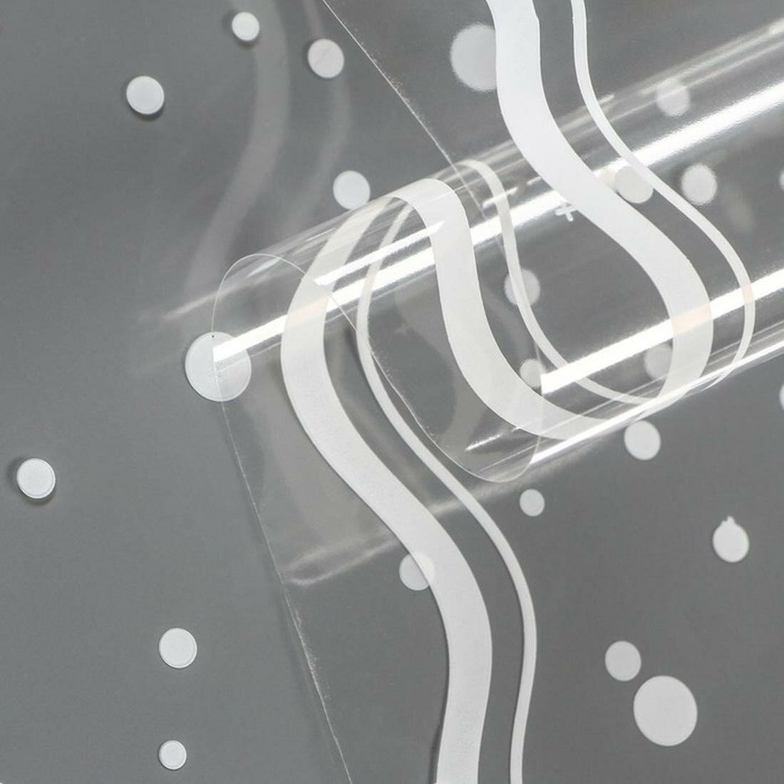 Пленка упаковочная для цветов "Горох" белая 100 см х 5,5 м ± 5%, 200 гр, 40 мкм