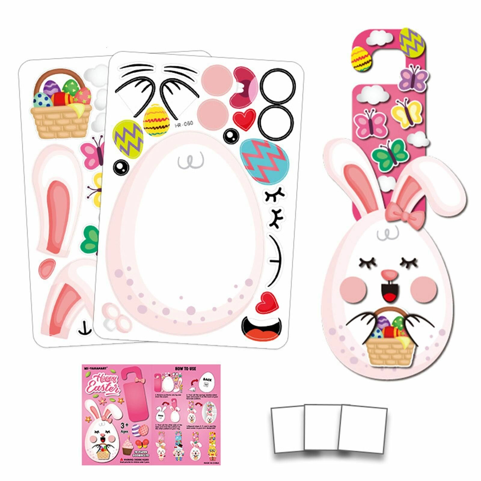 Детские пасхальные игрушки ручной работы с мультяшным трехмерным украшением из яиц, висящие на двери-кроличье яйцо