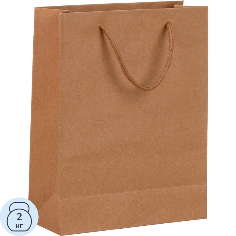 Пакет подарочный Крафт, без рисунка,14x11x5 см, МС-4109