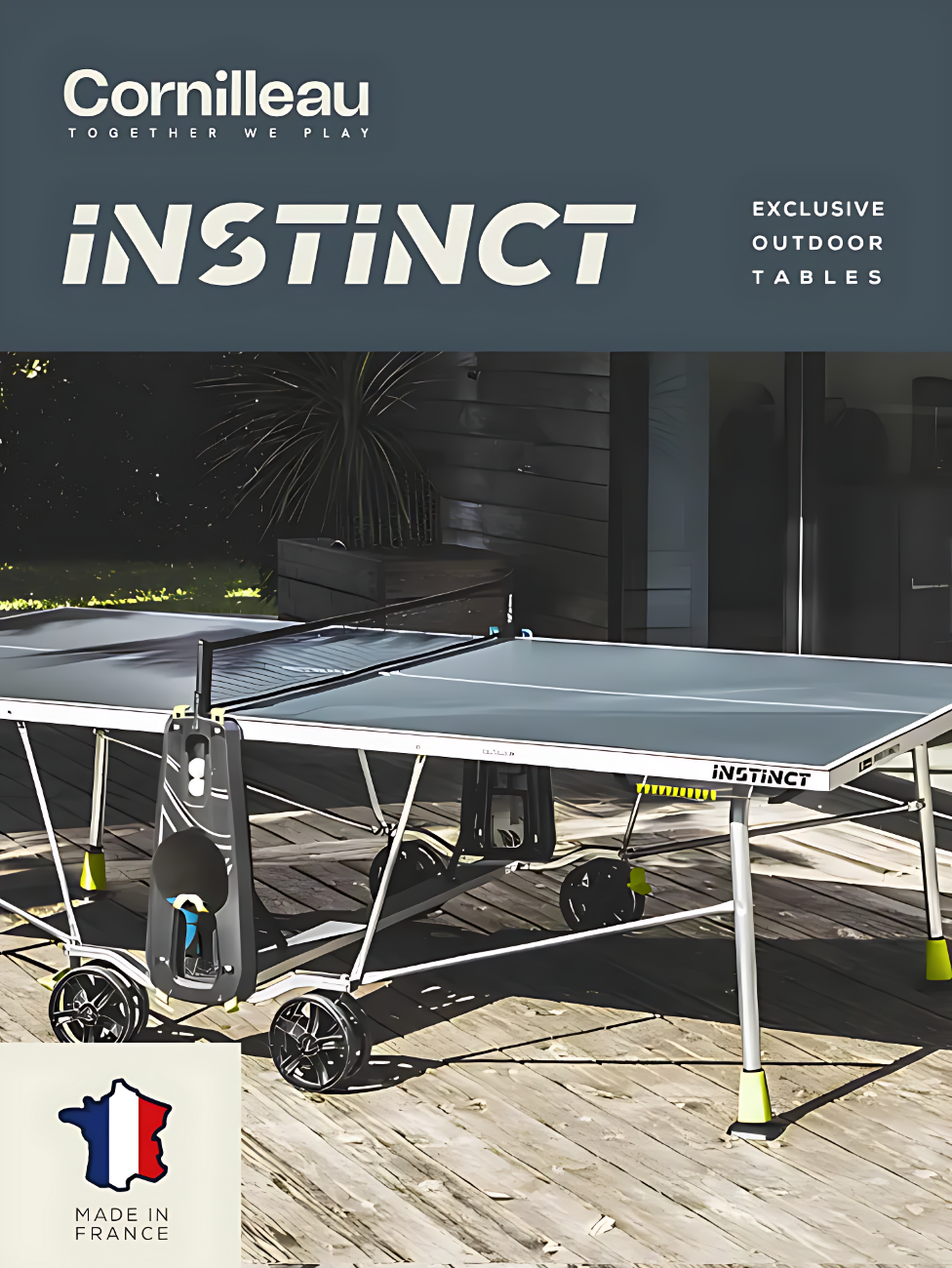 Теннисный стол всепогодный CORNILLEAU OUTDOOR INSTINCT для улицы (серый)