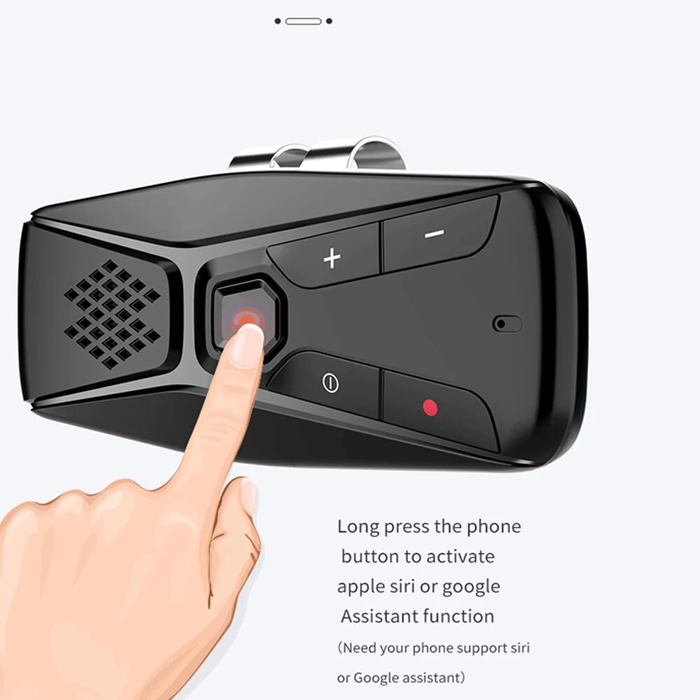 Автомобильная громкая связь Bluetooth 5,0, солнцезащитный козырек, громкая связь, Bluetooth-телефон, автомобильный мобильный телефон, беспроводной стерео Mp3-плеер