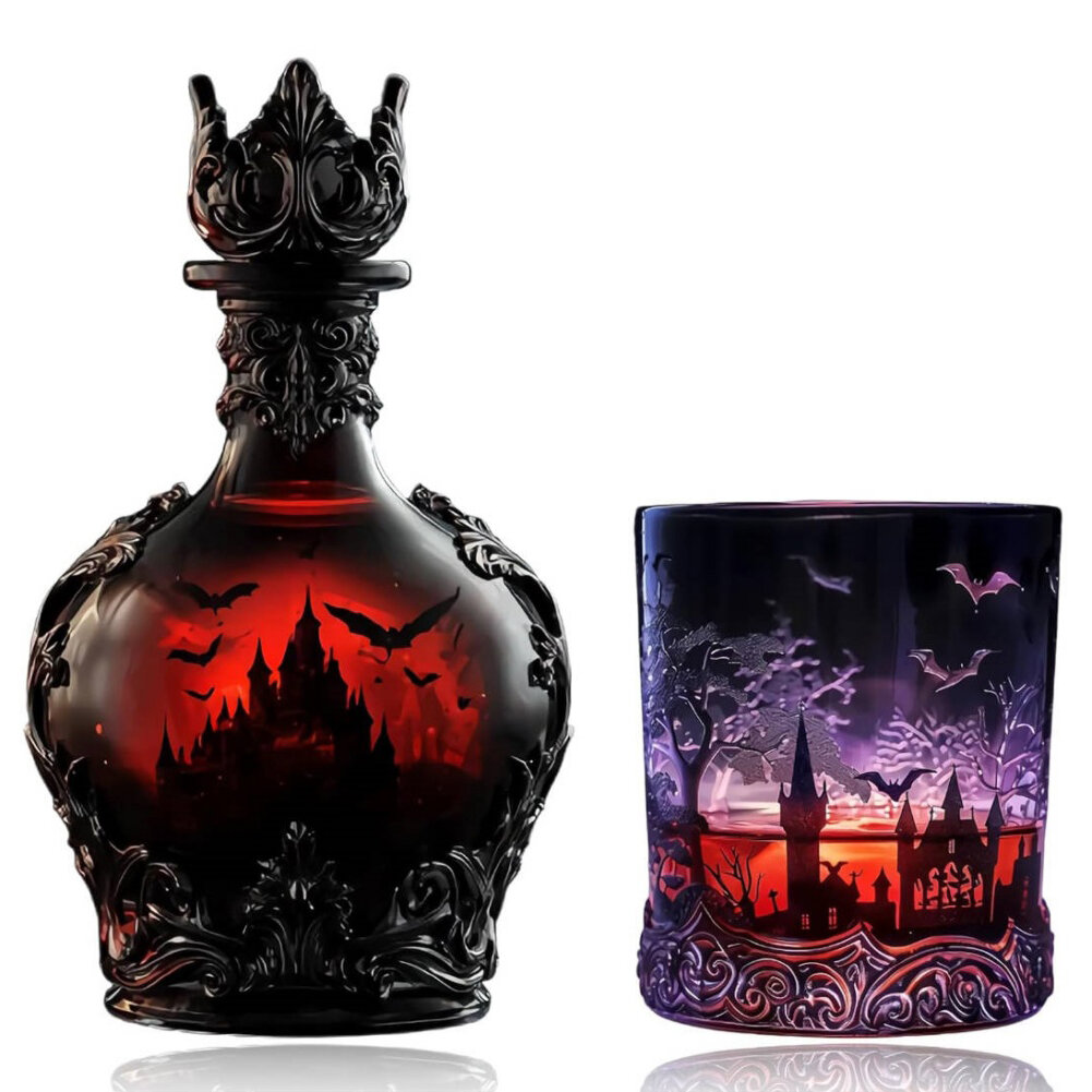 Графин в форме черепа на Хэллоуин, бутылка для виски Замок летучей мыши для украшения на Хэллоуин