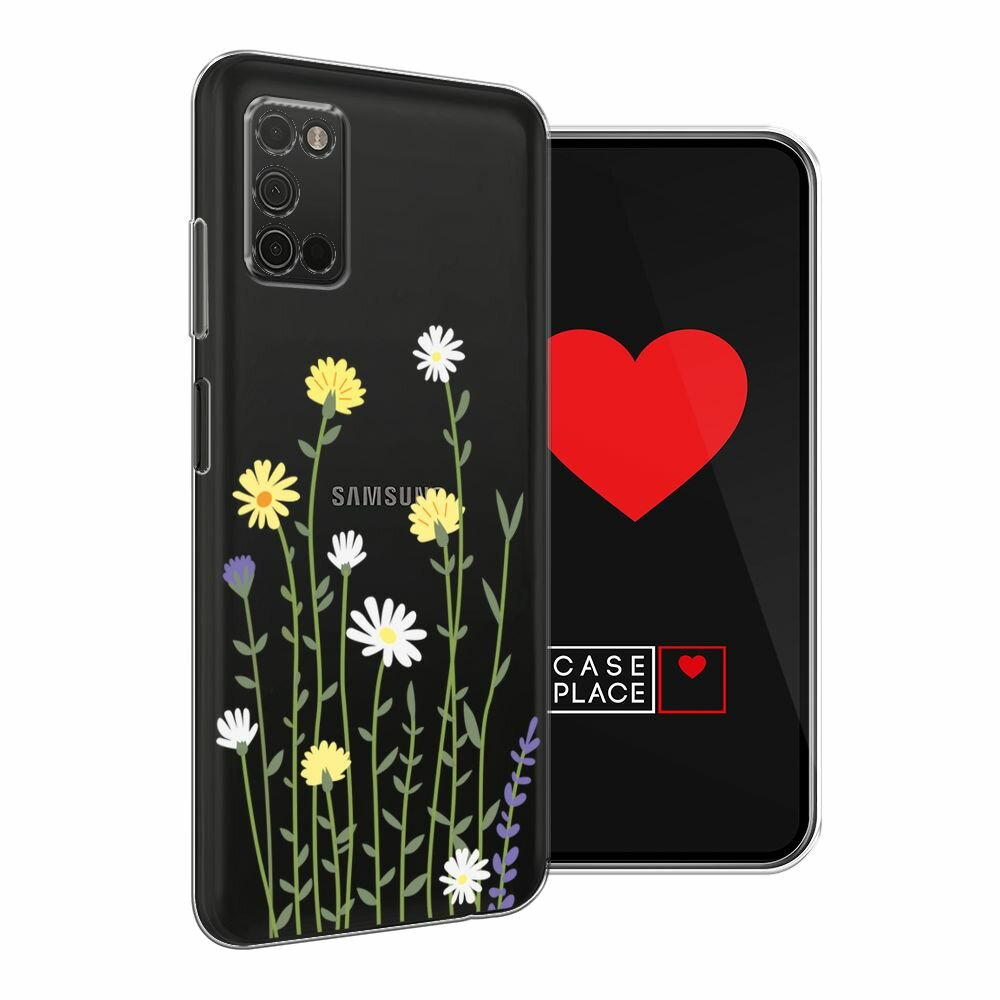 Чехол на Samsung Galaxy A03S / Самсунг Галакси A03S с принтом "Пучок полевых цветов", прозрачный — фото 1