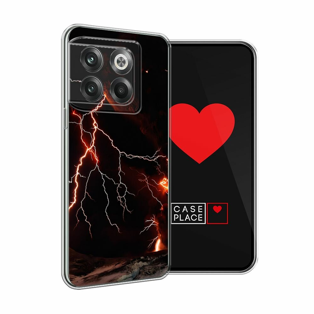 Силиконовый чехол на OnePlus 10T / Ван плюс 10T с принтом "Молния 4" — фото 1