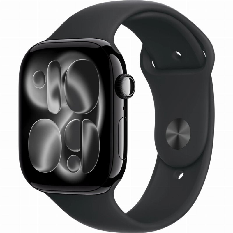 Умные часы Apple Watch Series 11 46 мм, M/L 140–245 мм, Jet Black Aluminum Case, Black Sport Band