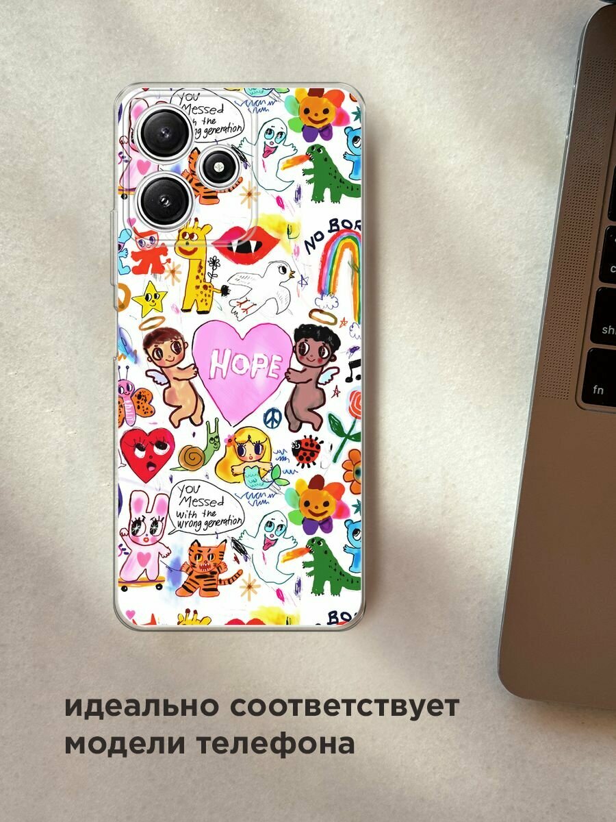 Чехол на Xiaomi Redmi 12 / Сяоми Редми 12 с принтом "Милые рисунки" — фото 1