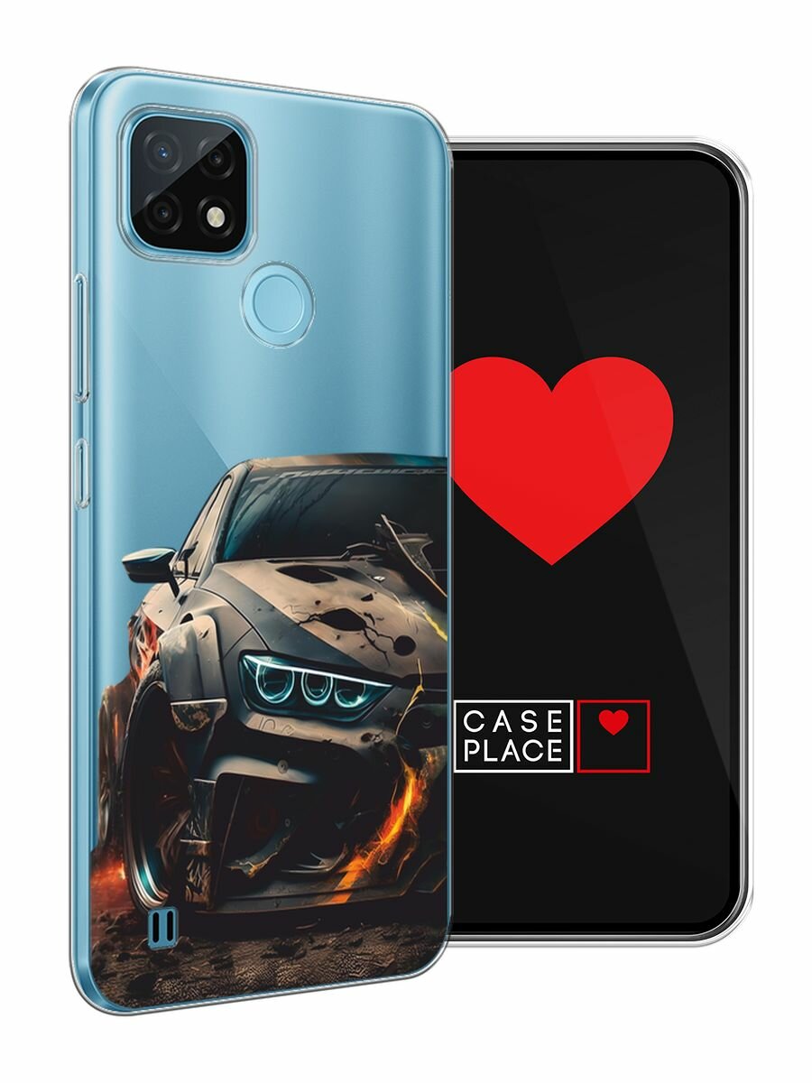 Чехол на Realme C21 / Реалми С21 с принтом "На износ", прозрачный — фото 1