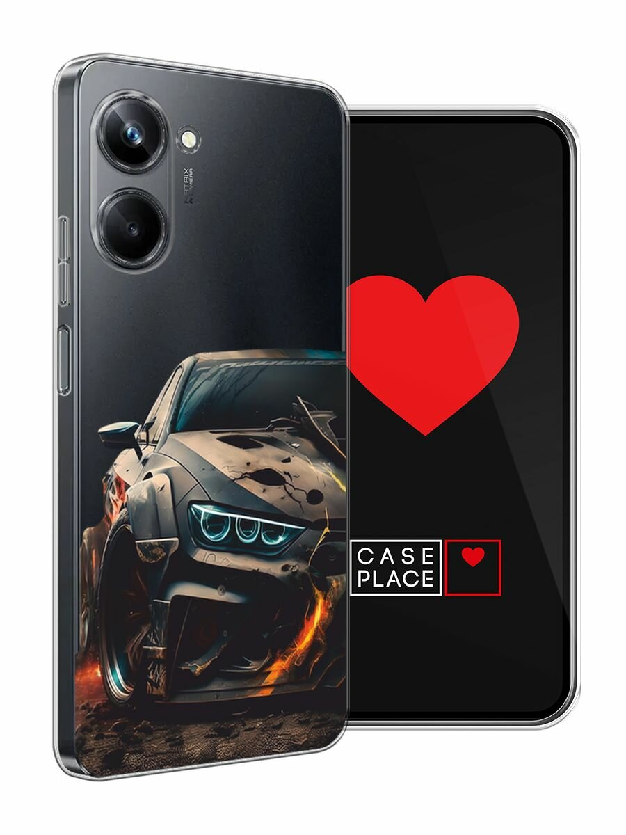 Чехол на Realme 10 Pro / Реалми 10 Про с принтом "На износ", прозрачный — фото 1