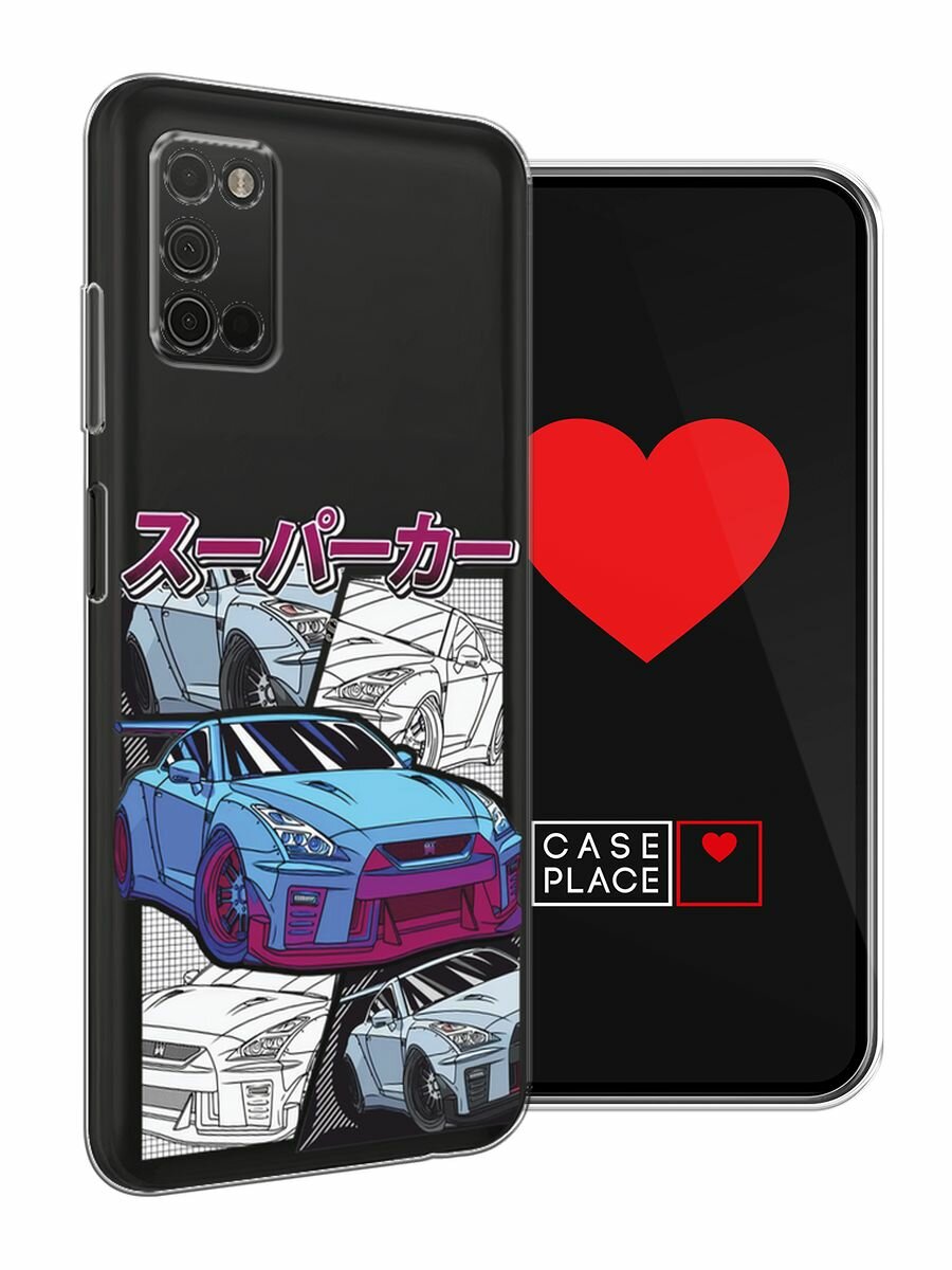 Чехол на Samsung Galaxy A03S / Самсунг Галакси A03S с принтом "JDM коллаж", прозрачный — фото 1