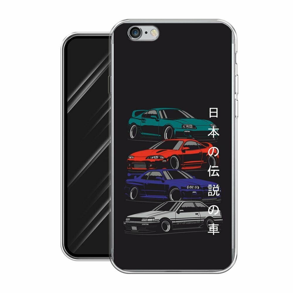 Чехол на Apple iPhone 6 / Айфон 6 с принтом "JDM Legend cars" — фото 1