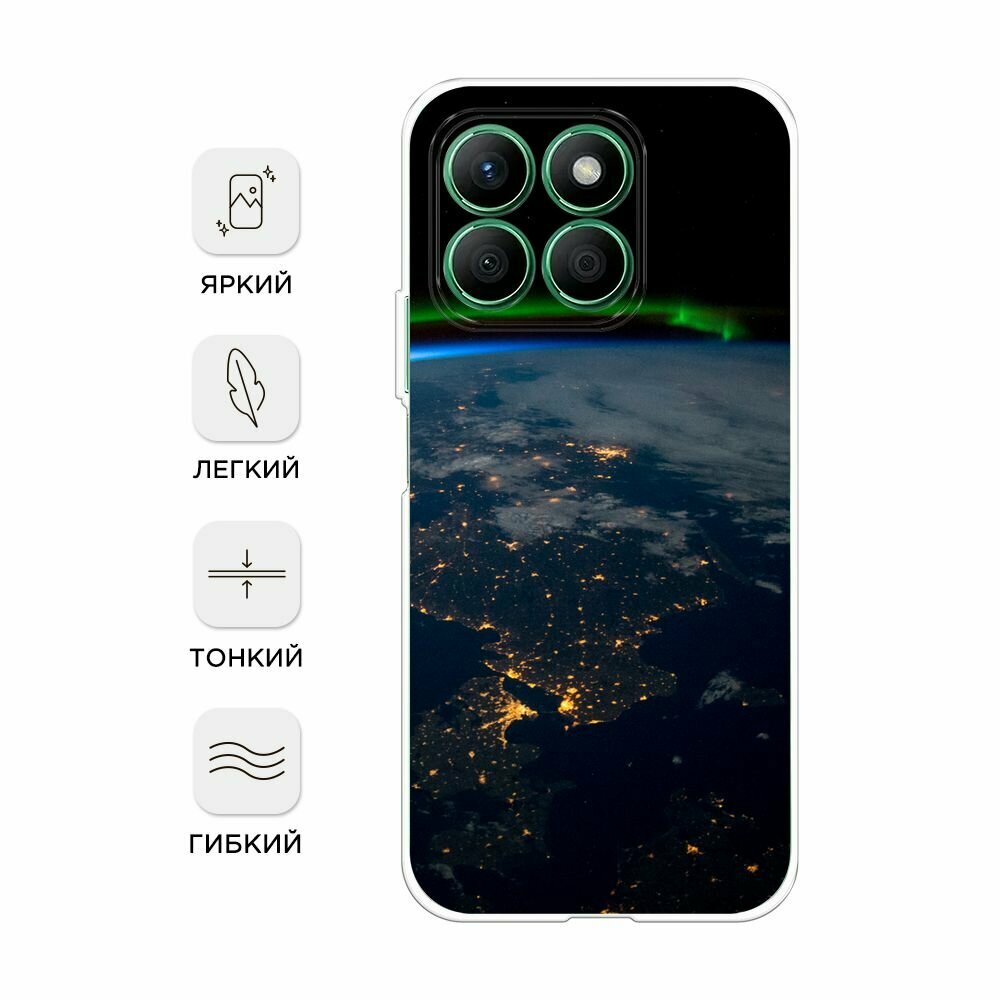 Силиконовый чехол на Honor X8B / Хонор X8B с принтом Земля из космоса — фото 1