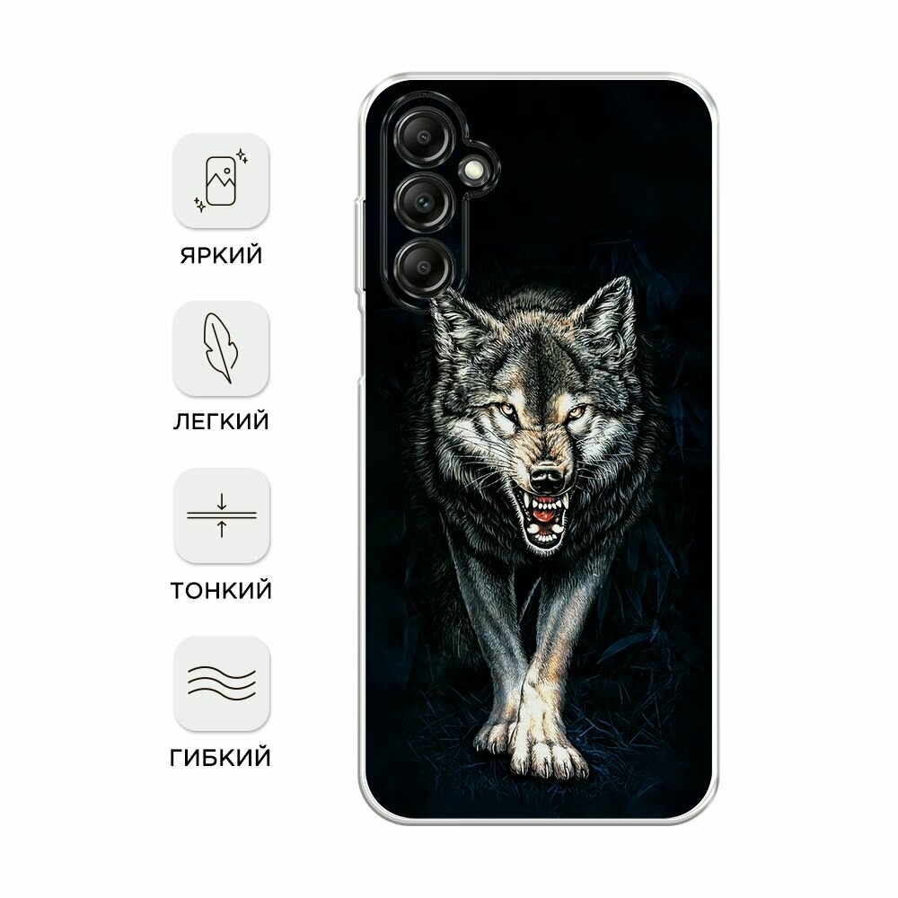 Чехол на Samsung Galaxy A15 / Самсунг А15 с принтом "Злобный волк из ночи" — фото 1