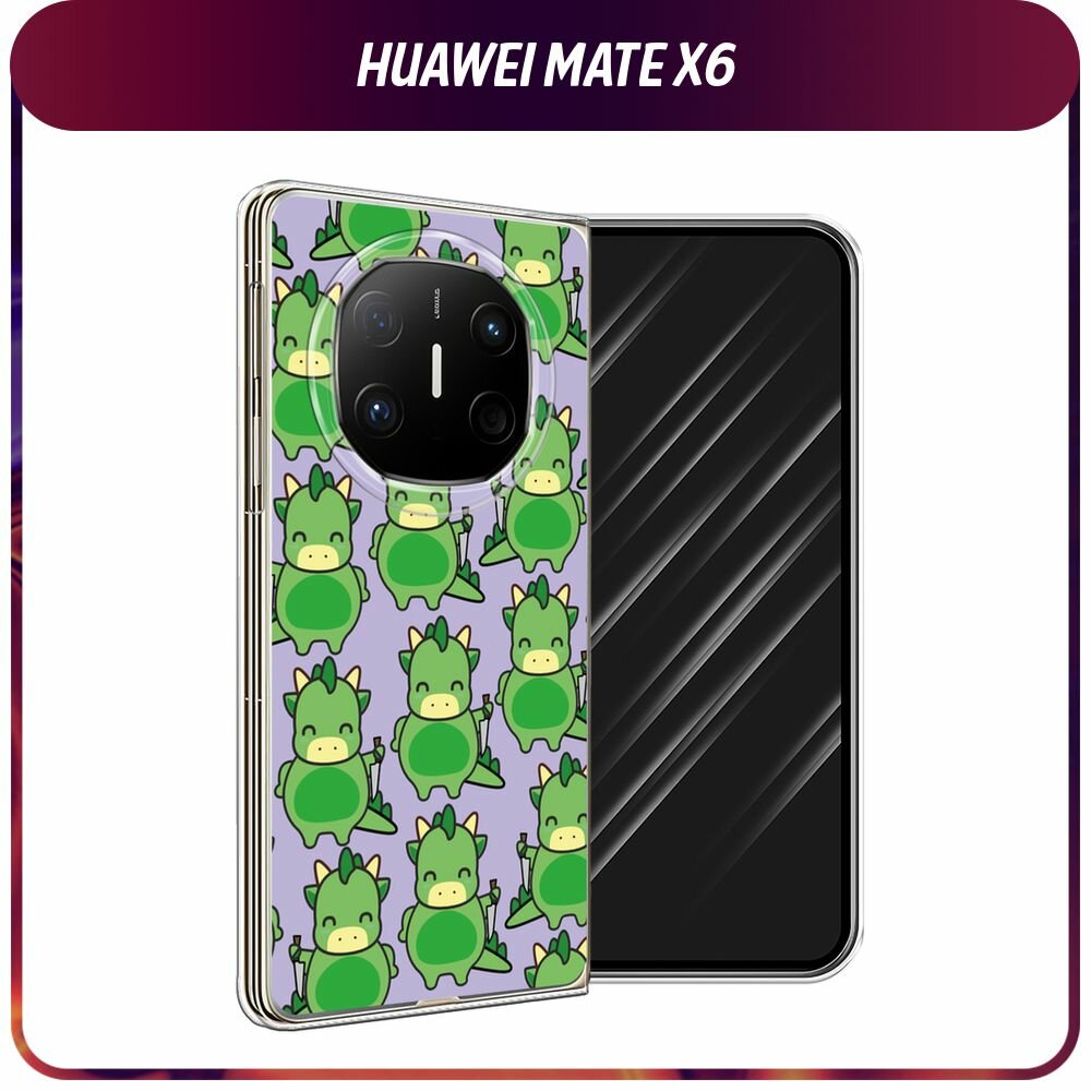 Чехол на Huawei Mate X6 / Хуавей Мате X6 с принтом Дракончики с ножами
