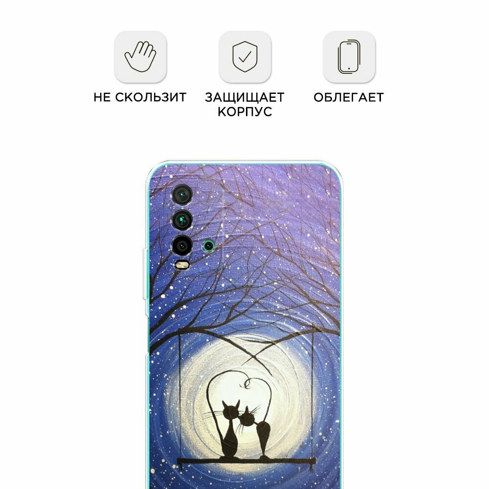 Чехол на Xiaomi Redmi 9T / Сяоми Редми 9Т с принтом Влюбленные котики 10 — фото 1