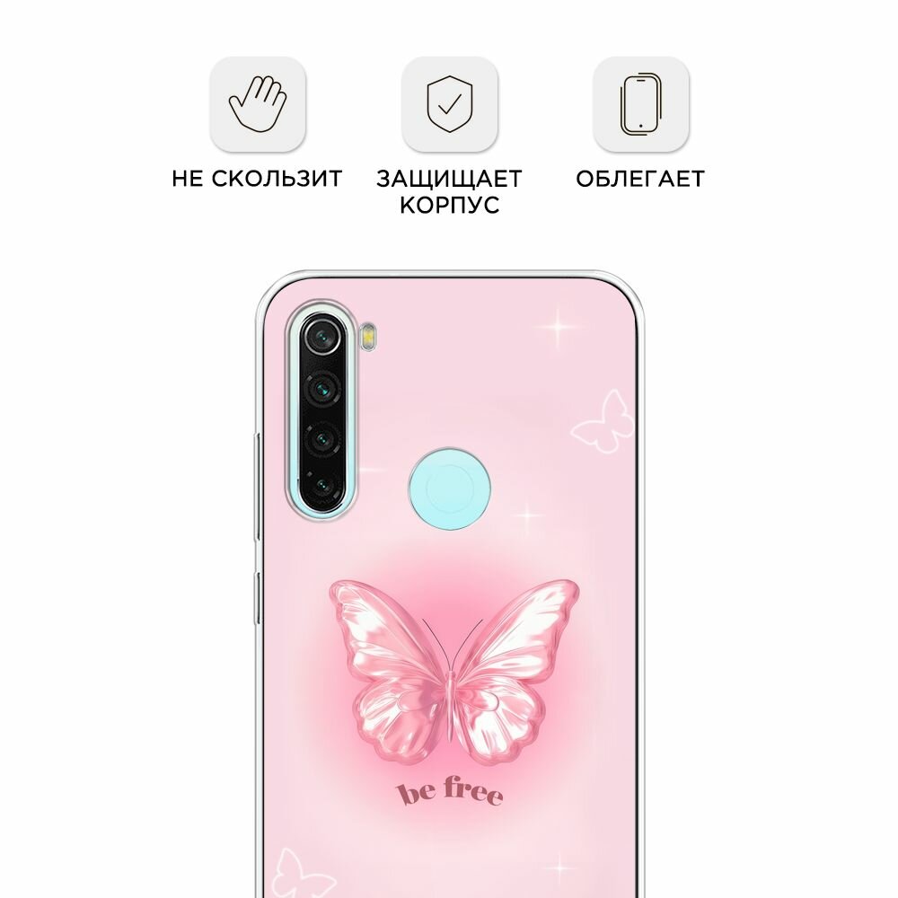 Чехол на Xiaomi Redmi Note 8 / Сяоми Редми Нот 8 с принтом "Be free butterfly 1" — фото 1