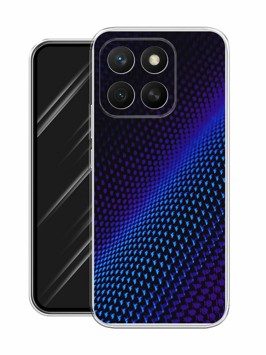 Силиконовый чехол на Honor X8c / Хонор X8c с принтом "Синий карбон" — фото 1
