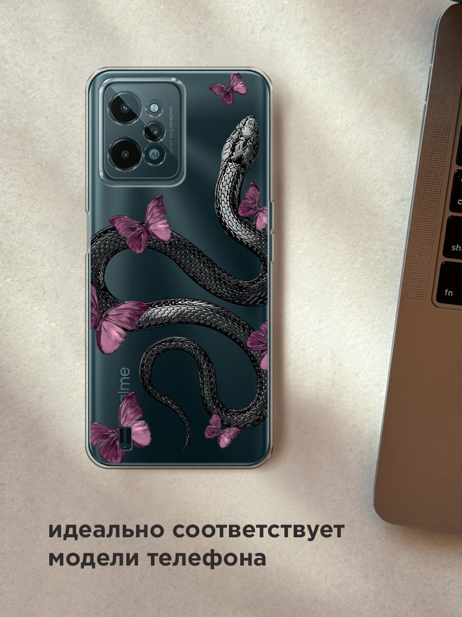Чехол на Realme C31 / Реалми C31 с принтом "Snake and butterflies 2" — фото 1
