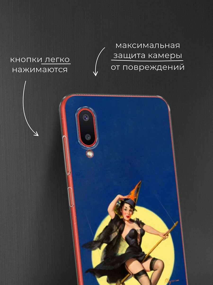Чехол на Samsung Galaxy A02 / Самсунг Галакси А02 с принтом "Pin-Up Witch" — фото 1