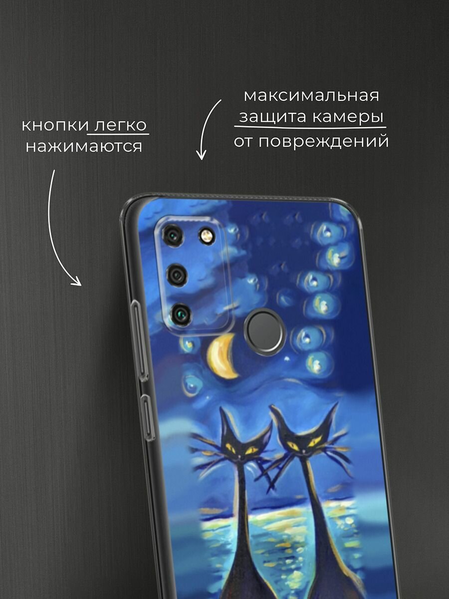 Чехол на Honor 9A / Хонор 9А с принтом "Влюбленные котики 7" — фото 1