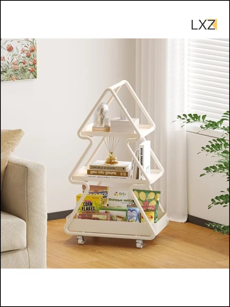 Эксклюзивная модель полки, Мобильная этажерка в виде ёлки: стильная и функциональная полка для вашего дома