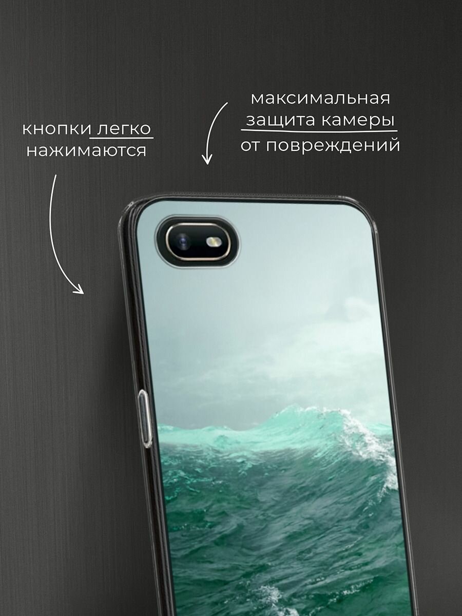 Силиконовый чехол на Oppo A1k / Оппо А1к с принтом "Волны 12" — фото 1