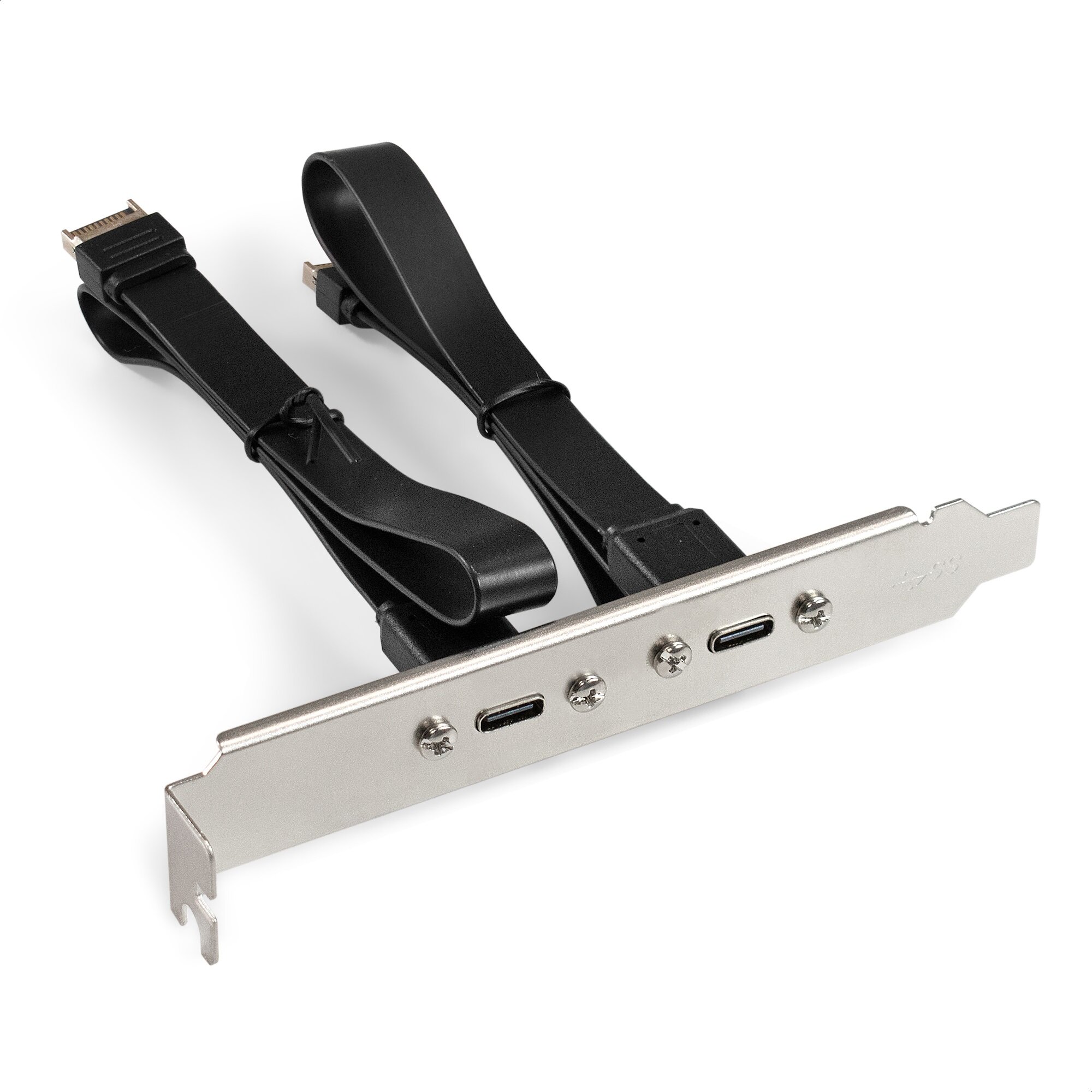 Планка портов в корпус 2xType-C SuperSpeed+ 10Gbps ExeGate BrctUSB32E-2C (USB3.2 Gen2 2xType-E 20Pin Male --> 2xType-C USB 3.2 Gen 2, SuperSpeed+ скорость до 10 Гбит/с, кабель 30см) EX298297RUS