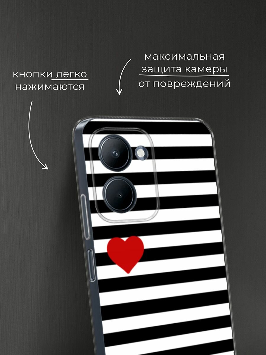 Силиконовый чехол на Realme C33 / Реалми С33 с принтом "Красное сердце" — фото 1