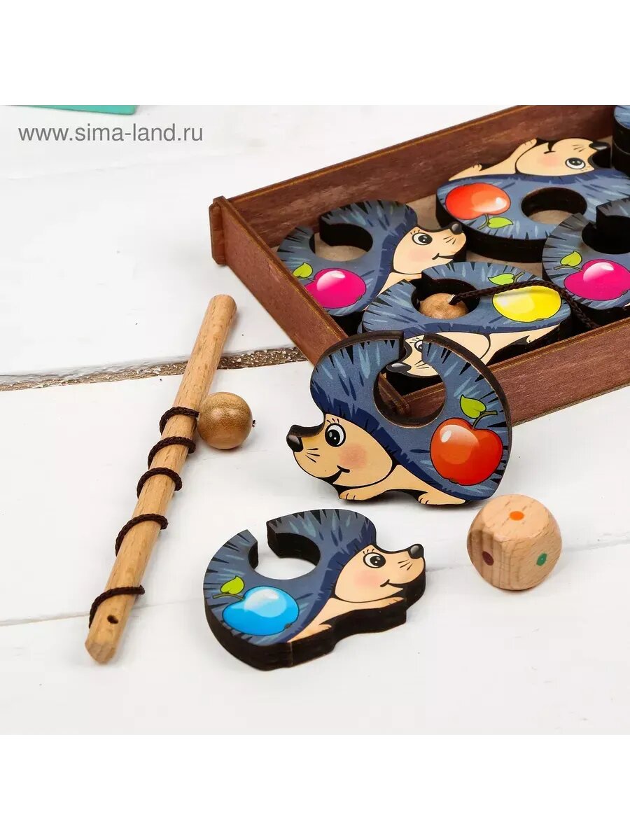 Игра "Поймай-ка. Ёжики" удочка с шариком