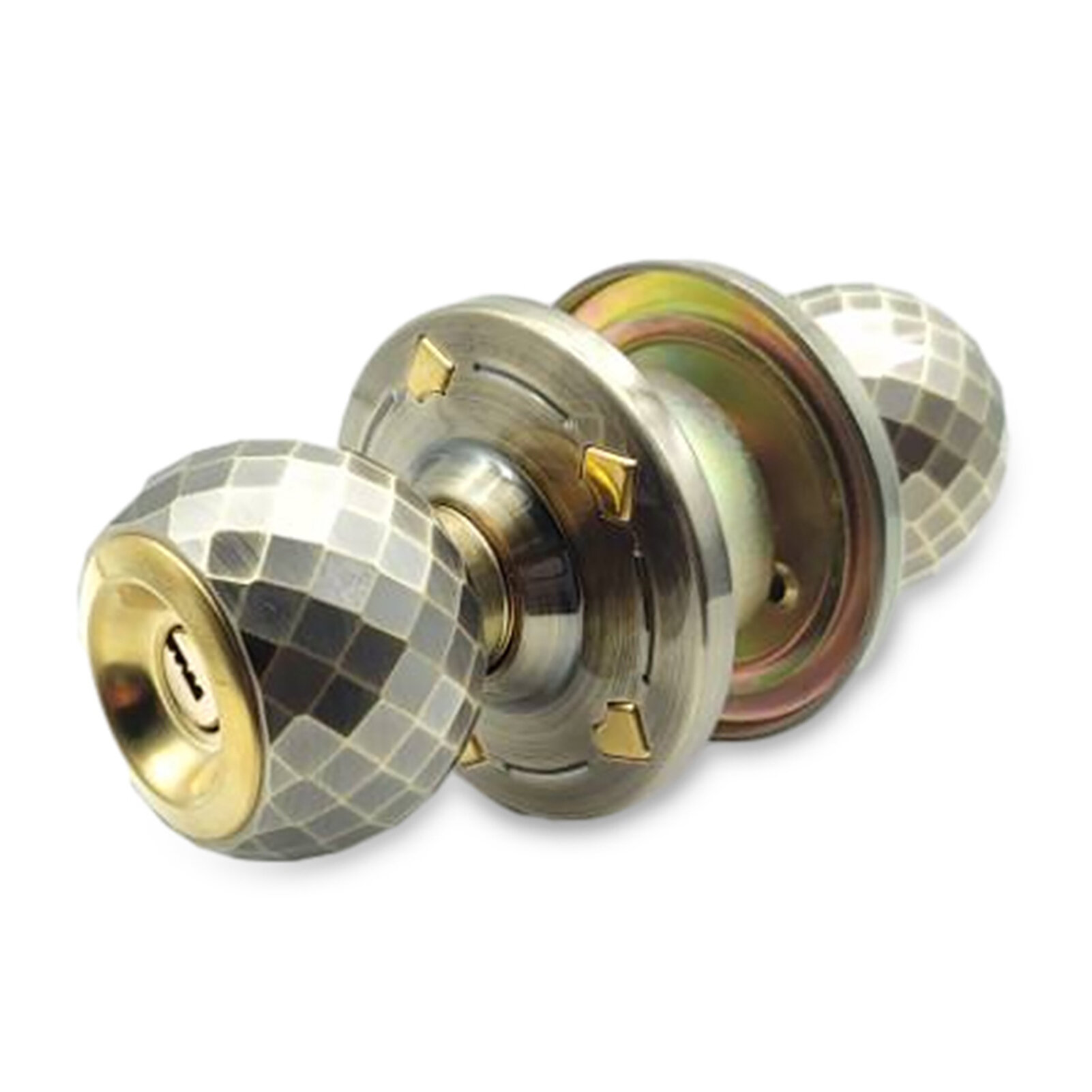 Дверная ручка из алюминиевого сплава, прочный шариковый замок с зеркальной отделкой и 3 ключами для спальни, ванной комнаты, класса, кладовой, деревянный дверной замок, простая установка, ручка входной двери