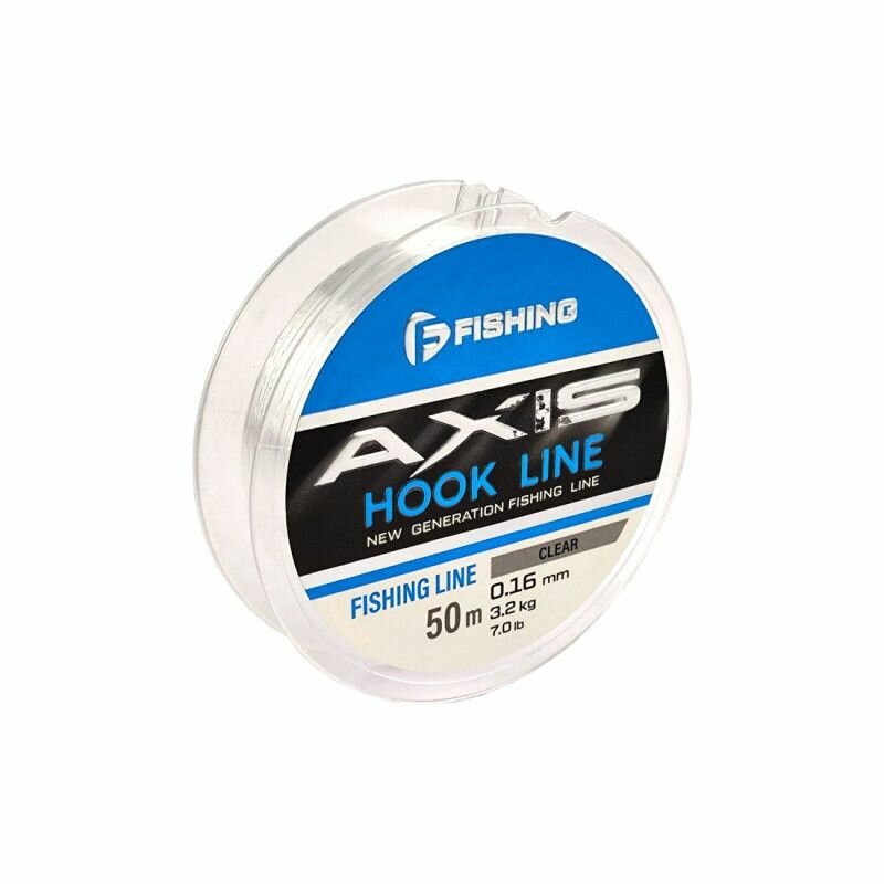 F-FISHING Леска Axis Hook Line Clear 50м 0,16мм 3,5кг 7,7lb