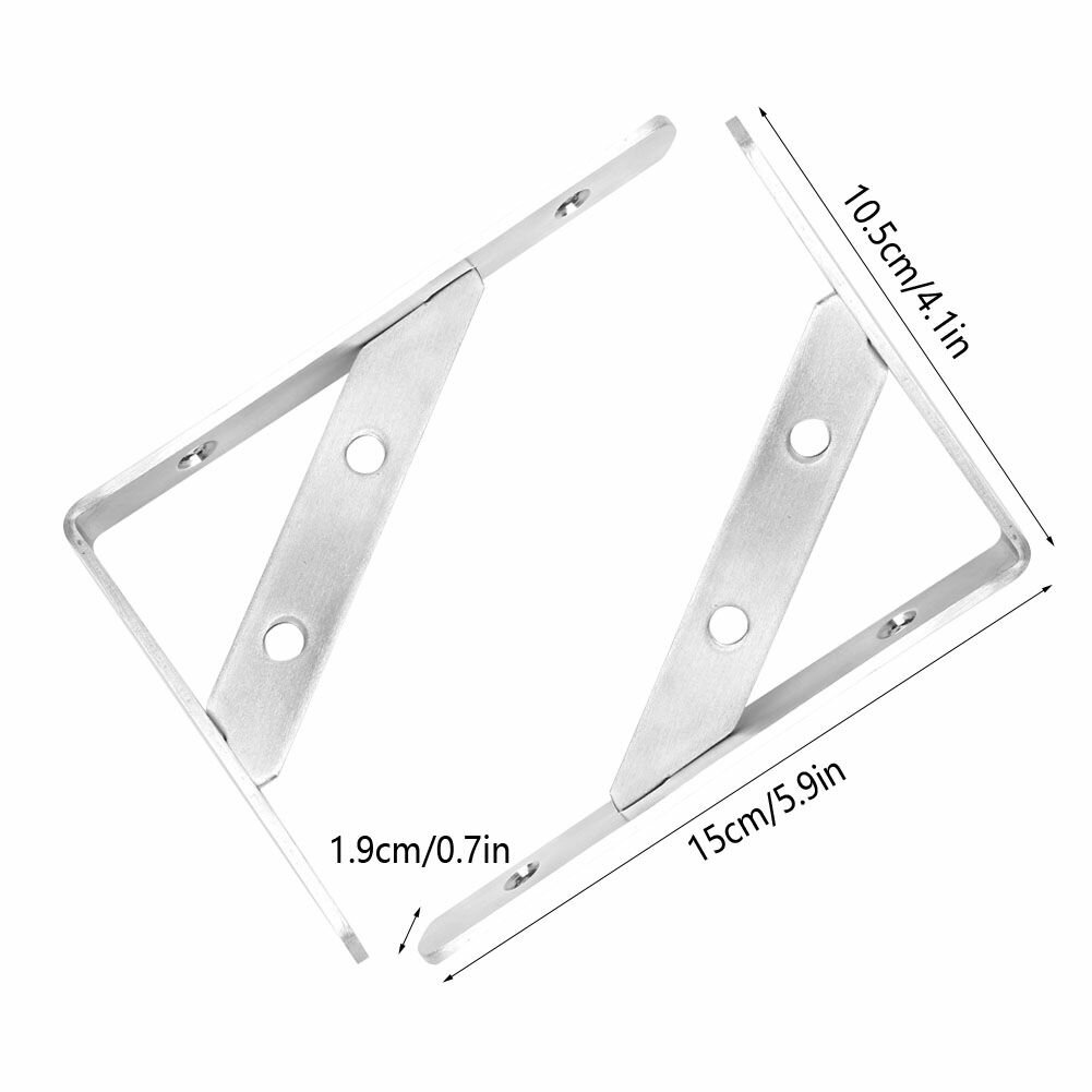 2шт треугольный опорный кронштейн из нержавеющей стали настенная полка поддержка стола