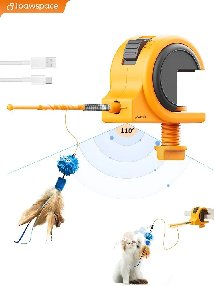 Игрушка дразнилка для кошек интерактивная, Автоматическая дразнилка для кошек, Содержит кошачью мяту