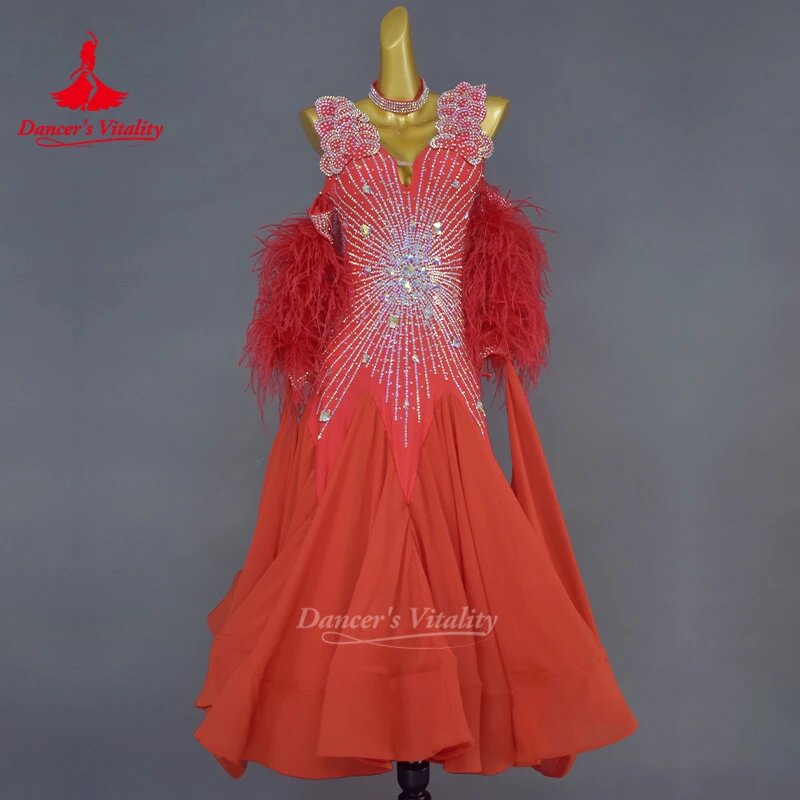 Платье для бальных танцев Dancer's Vitality из хлопка 4XL, Красный